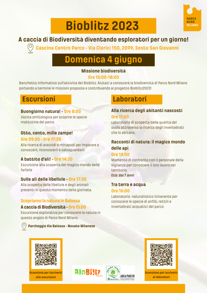 Bioblitz 2023: Domenica 4 giugno – Escursioni e laboratori al Parco – PARCO NORD MILANO